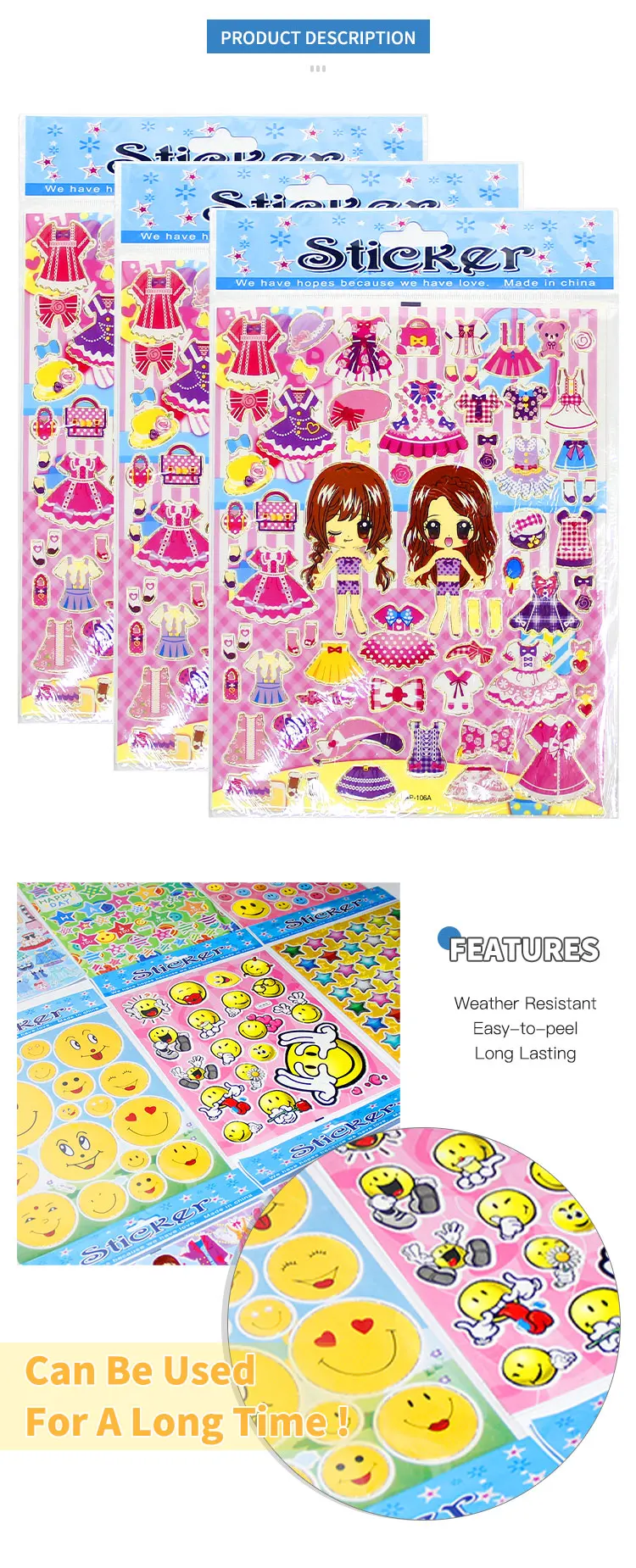 Waterproof PVC Stickers - Cute Cartoon Designs for Kids