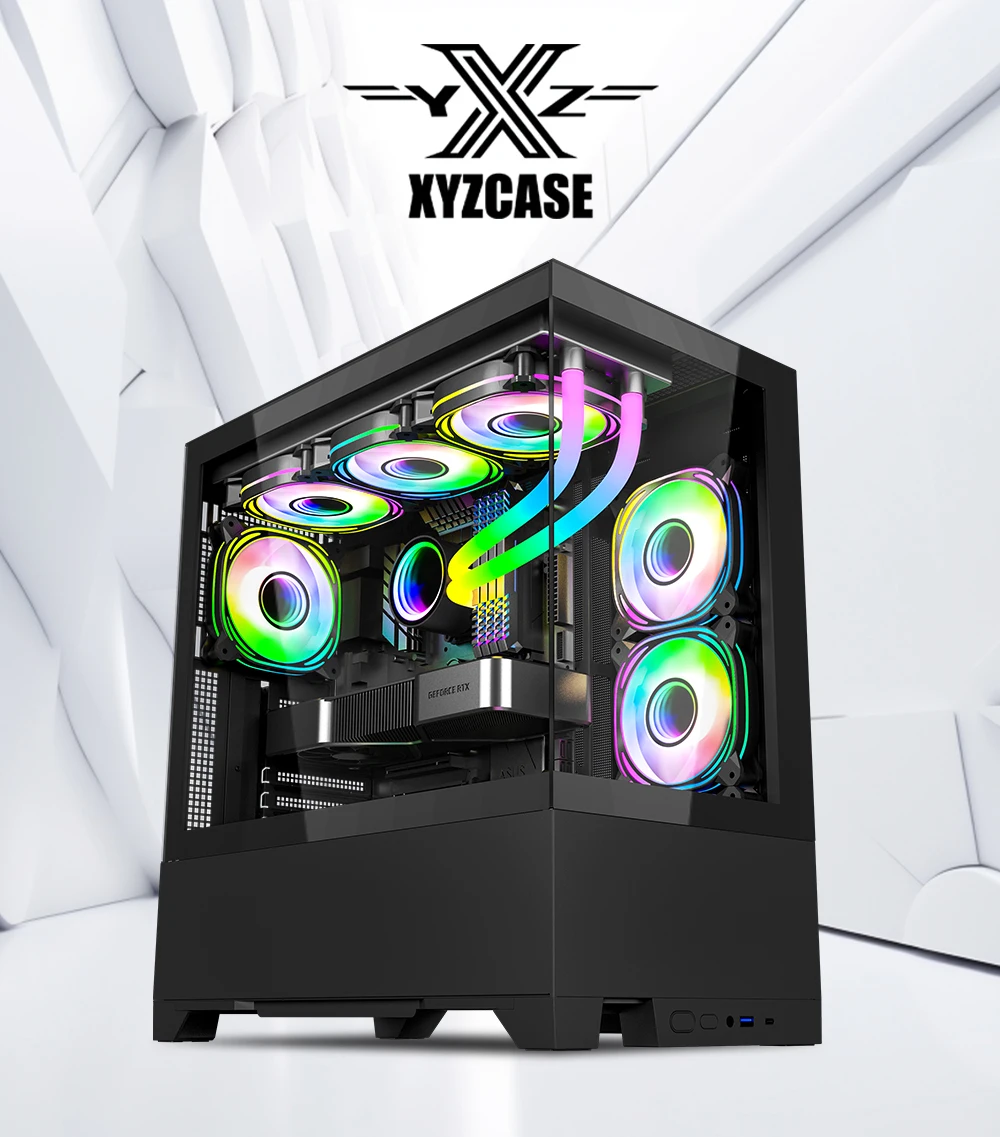Xyzcase 245-2 Itx Atx Custom Logo Desktop 420mm Water Cooling Glass Pc ...