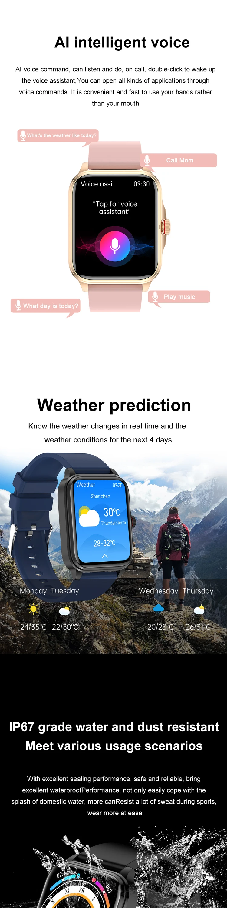 T90 Smart Watch Sos Body Temperature Blood Oxygen Health Watch Cheap ...