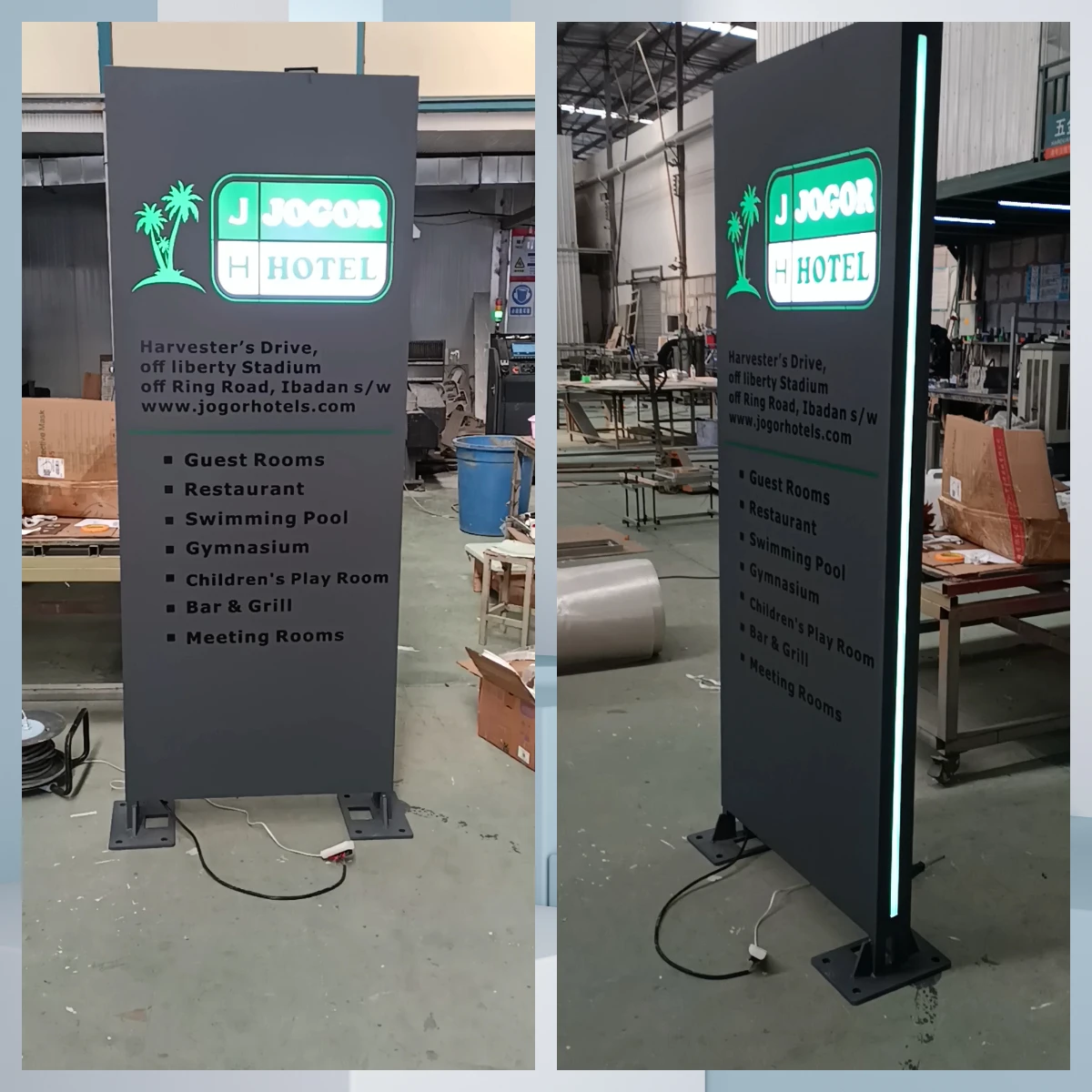 Custom Pylon Sign Triangular Pylon Totem Sign Outdoor Led Message ...