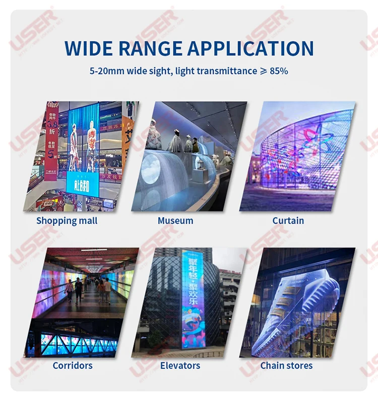 Indoor Soft Transparent Adhesive Super Slim Led Screen Display P10 ...