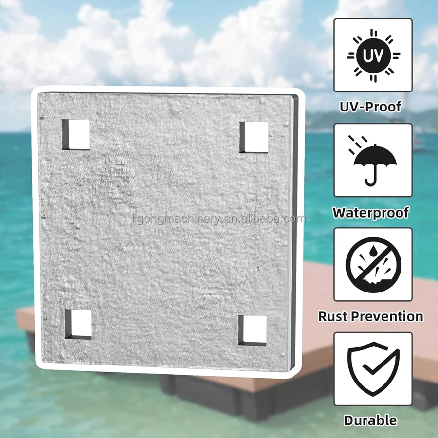 Stationary Floating Dock Hinge Backing Plate Galvanized Wood Dock ...