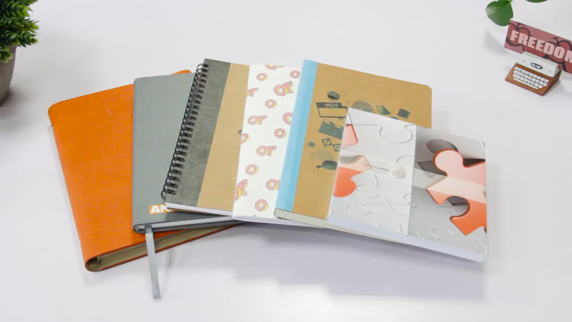 Logo Customized Hard Cover Paper Diary Spiral Notebooks With Pens - Buy ...