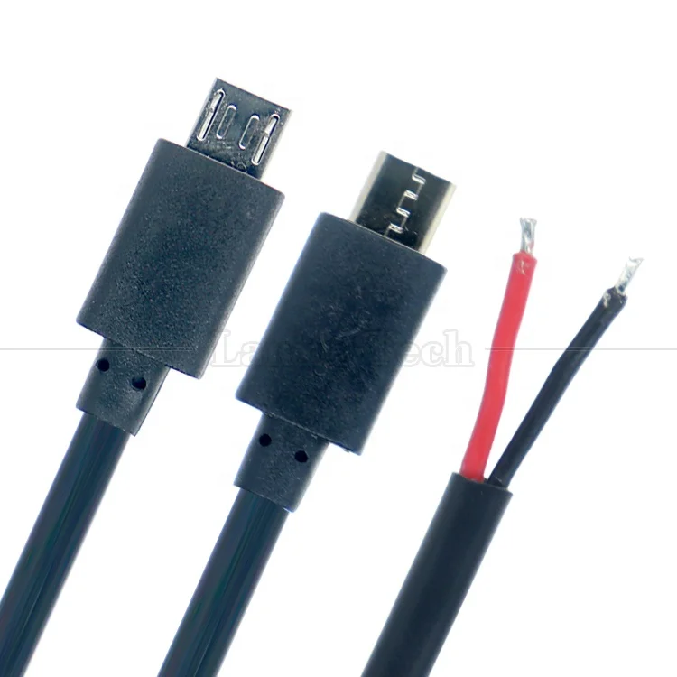 Heavy Current 20AWG 5A Bare Wires Micro USB Pigtail Cable