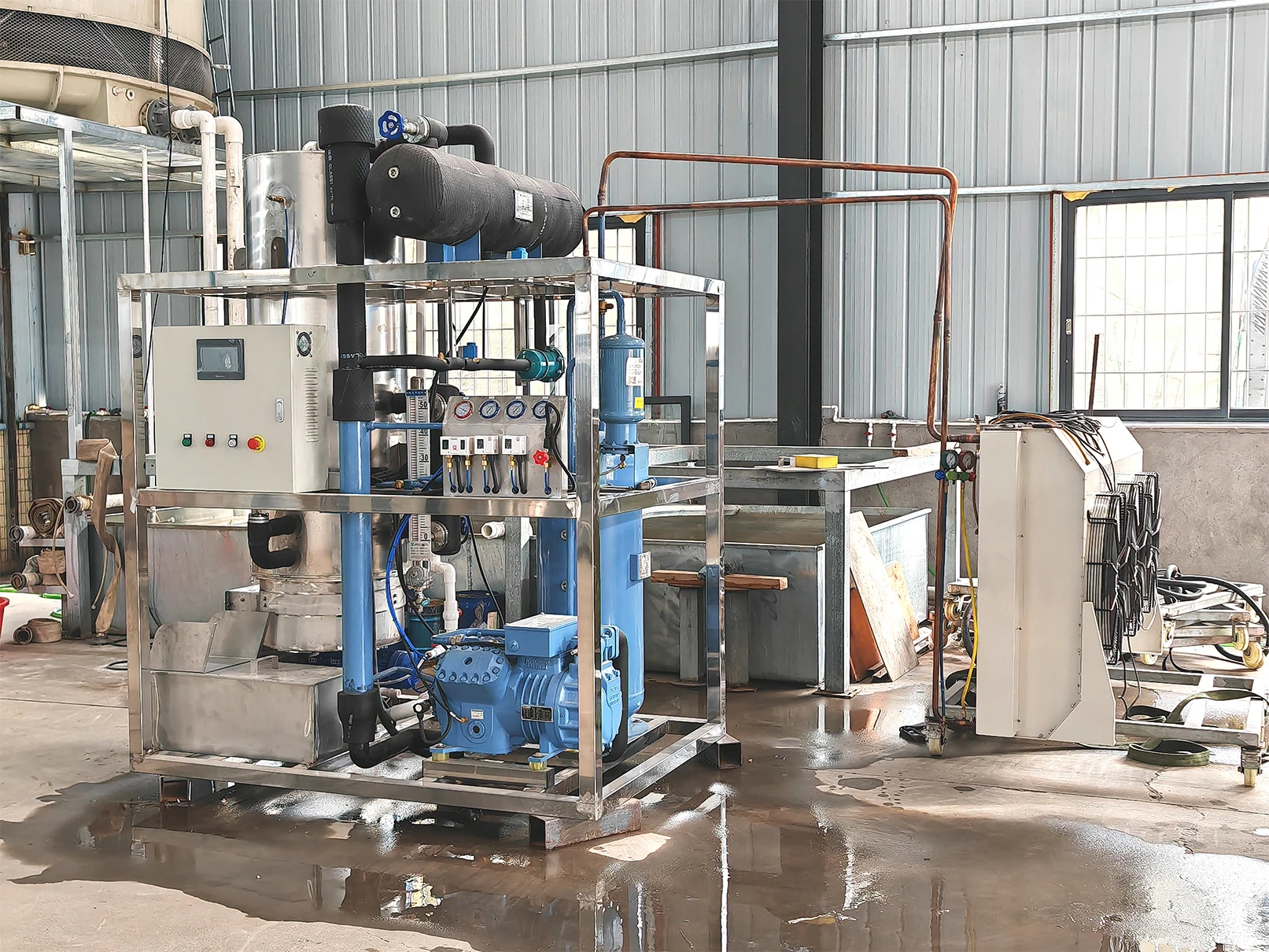 Industrial 1-5 Ton Tube Ice Making Machine with Bristol Compressor Pump ...