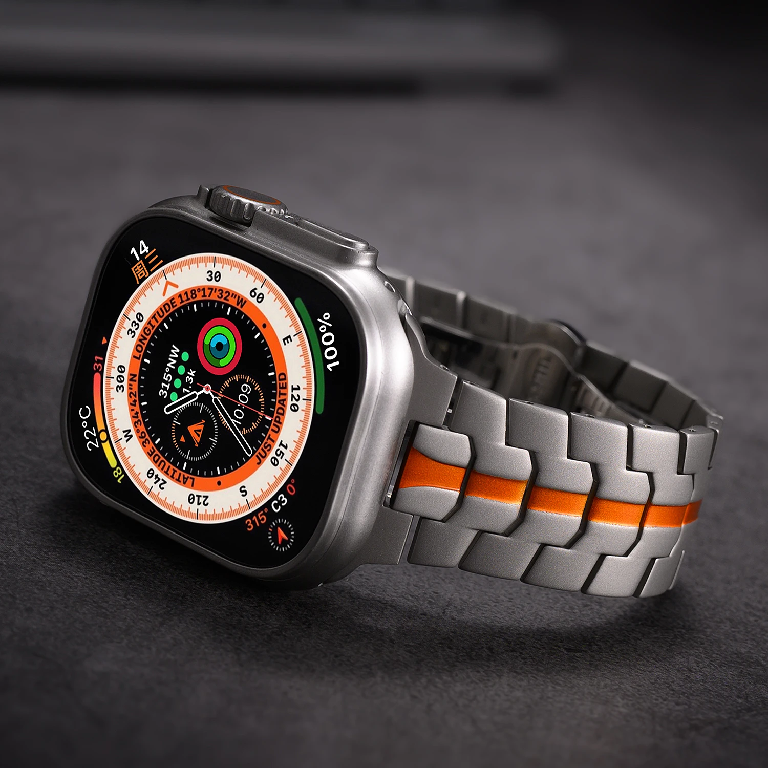 Tschick Ultra Titanium Color Strap For Apple Watch 49 45 44mm Luxury ...