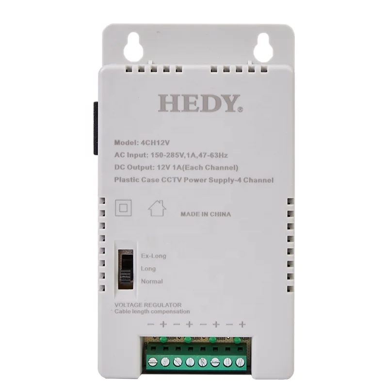 4 Channel 48W CCTV Power Supply with Cable Length Compensation