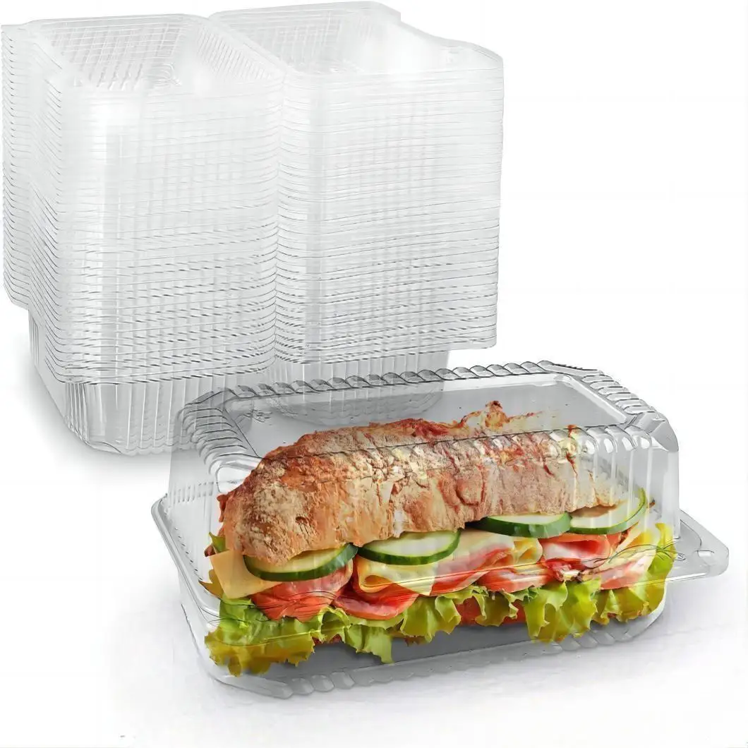 Wholesale Disposable Transparent Plastic Clamshell Takeout Food Hinged ...