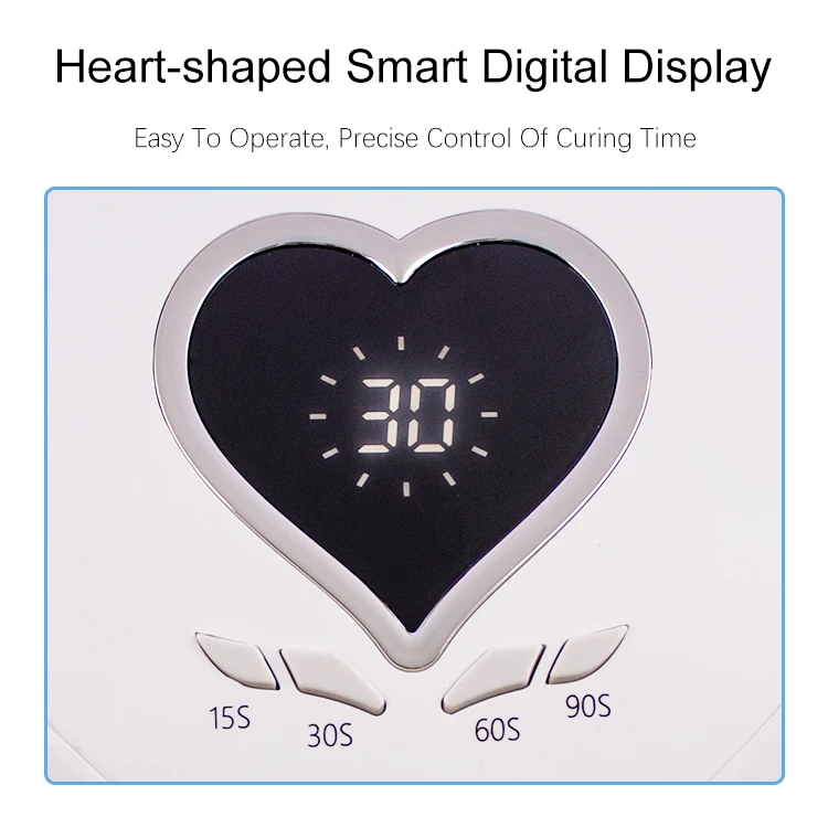 Misbeauty Heart-Shape Screen Elegant Design Pro Cure UV-LED Nail Lamp ...