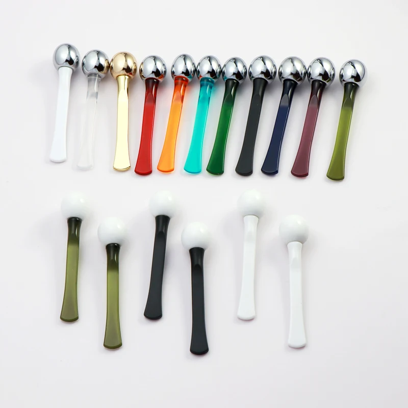 Wholesale Green Handle Metal Ball Eye Massage Spoon Skin Care Plastic ...