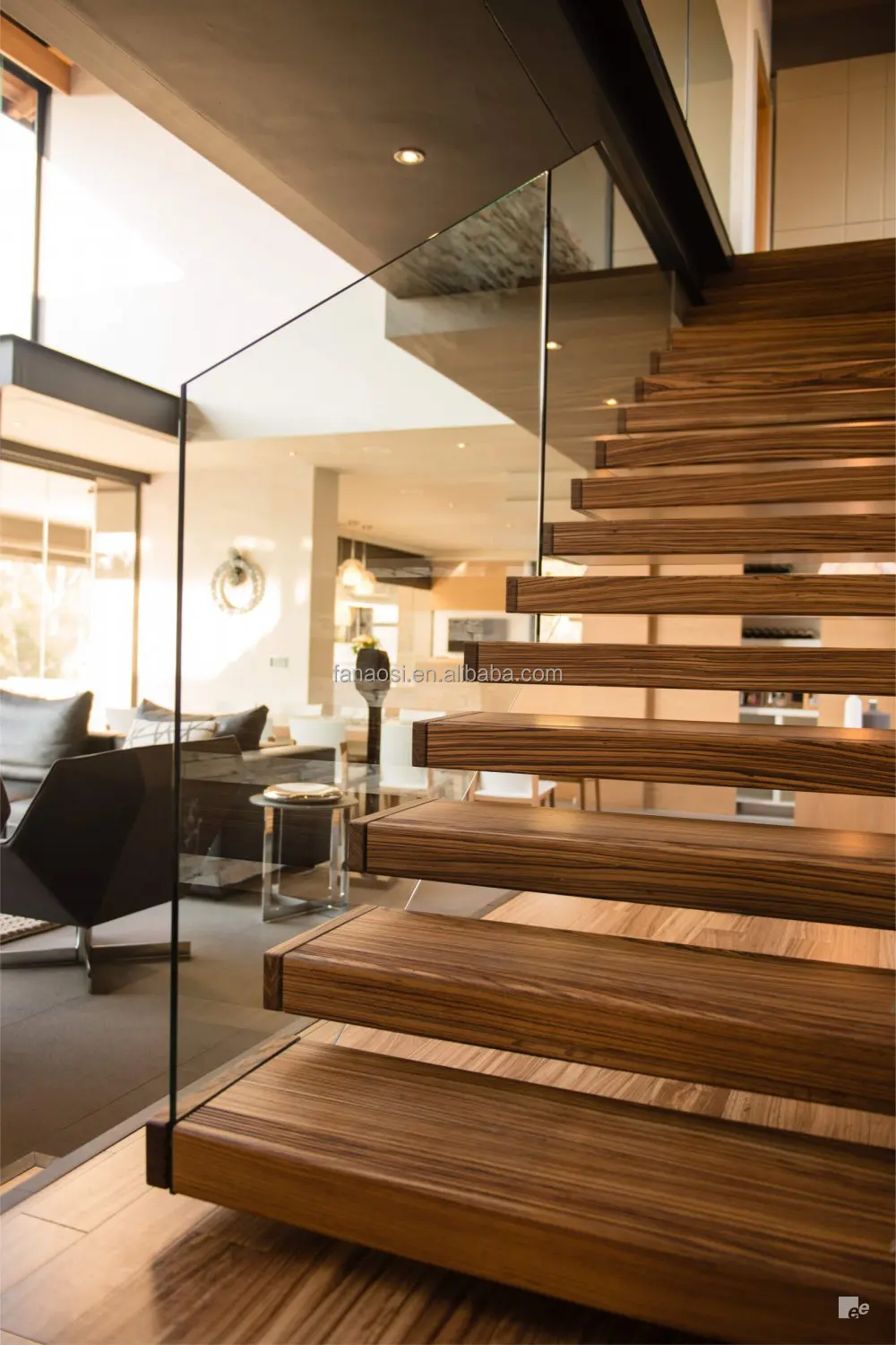 Straight Stairs Mono Stringer Floating Staircase - Buy Teak Floating ...