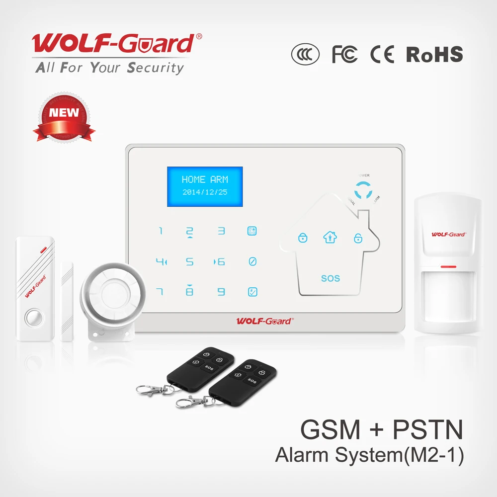 Landline Wired Gsm+pstn Smart Home Security Alarm System With Contact ...
