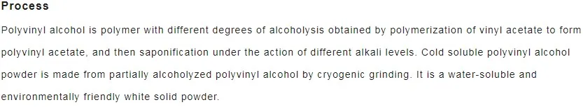 Polyvinyl Alcohol PVA powder water soluble excellent water-based binder ...