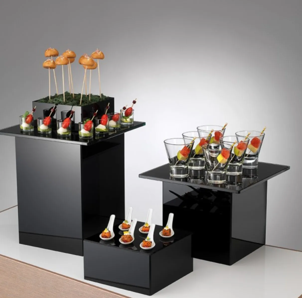 Xinkeda Acrylic Display Risers Buffet Display Risers Black Display ...