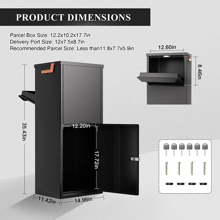 JH-Mech Package Delivery Boxes Lockable Extra Large Mailbox With ...