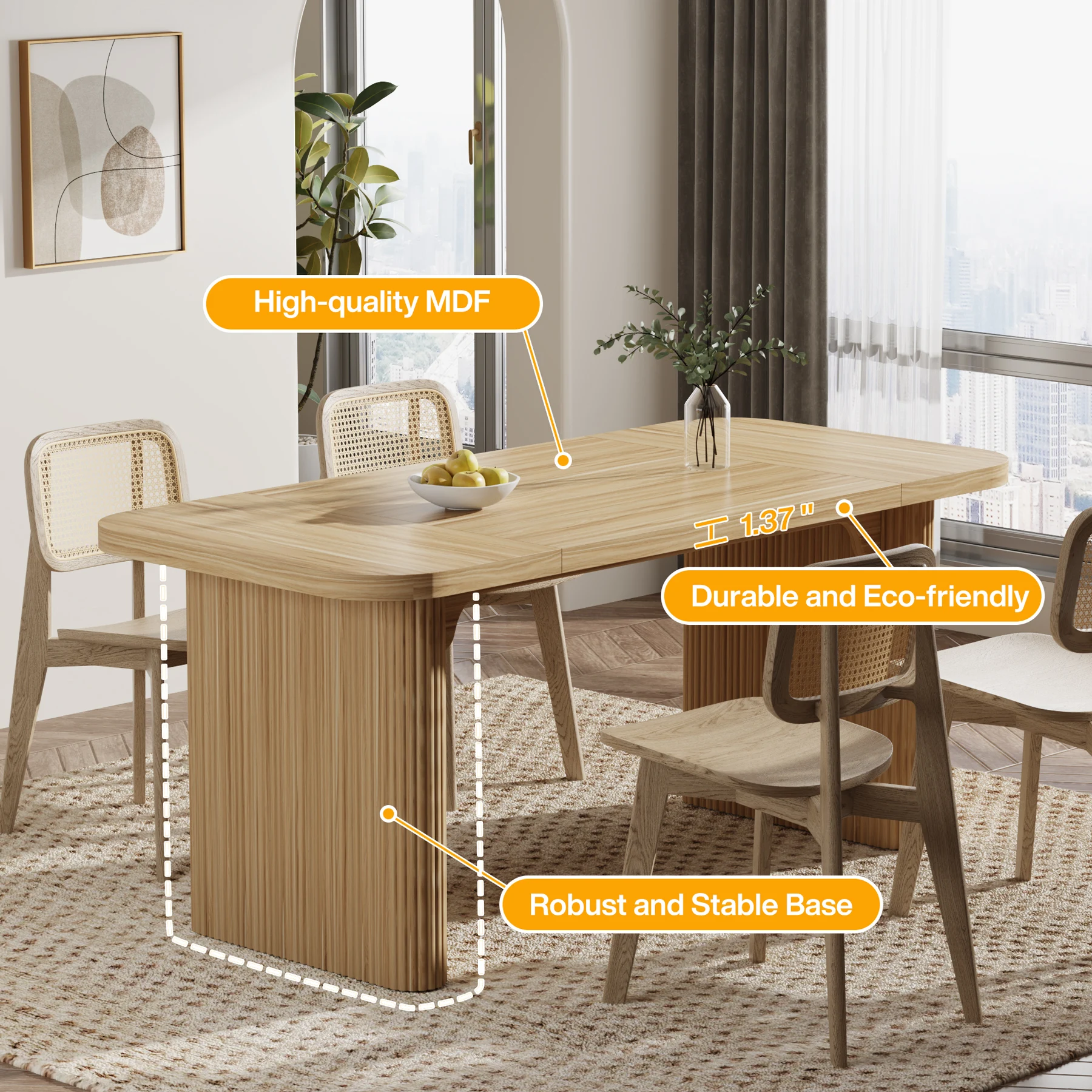 Tribesigns Wood Executive Desk - Modern & Multi-purpose