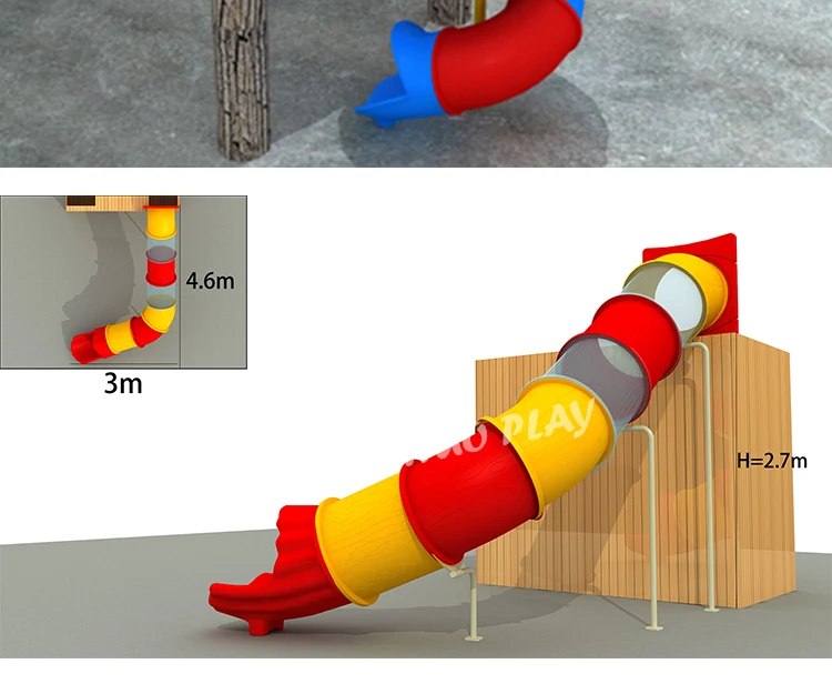Children Playground Plastic Tube Slide Parts - Fun & Safety