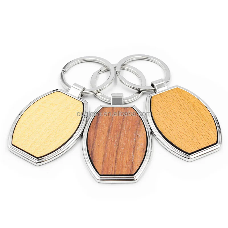 Keyring Engraved Custom Shape Plain Houten Sleutelhanger Wooden Key ...