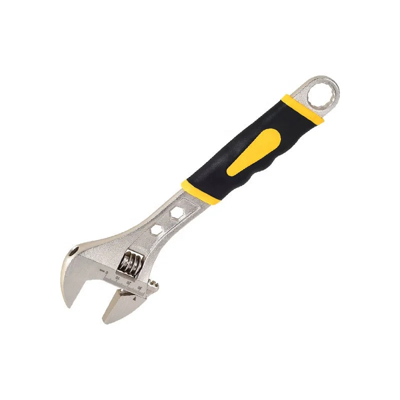 Multi-purpose large-torque adjustable spanner yellow-black handle with ...