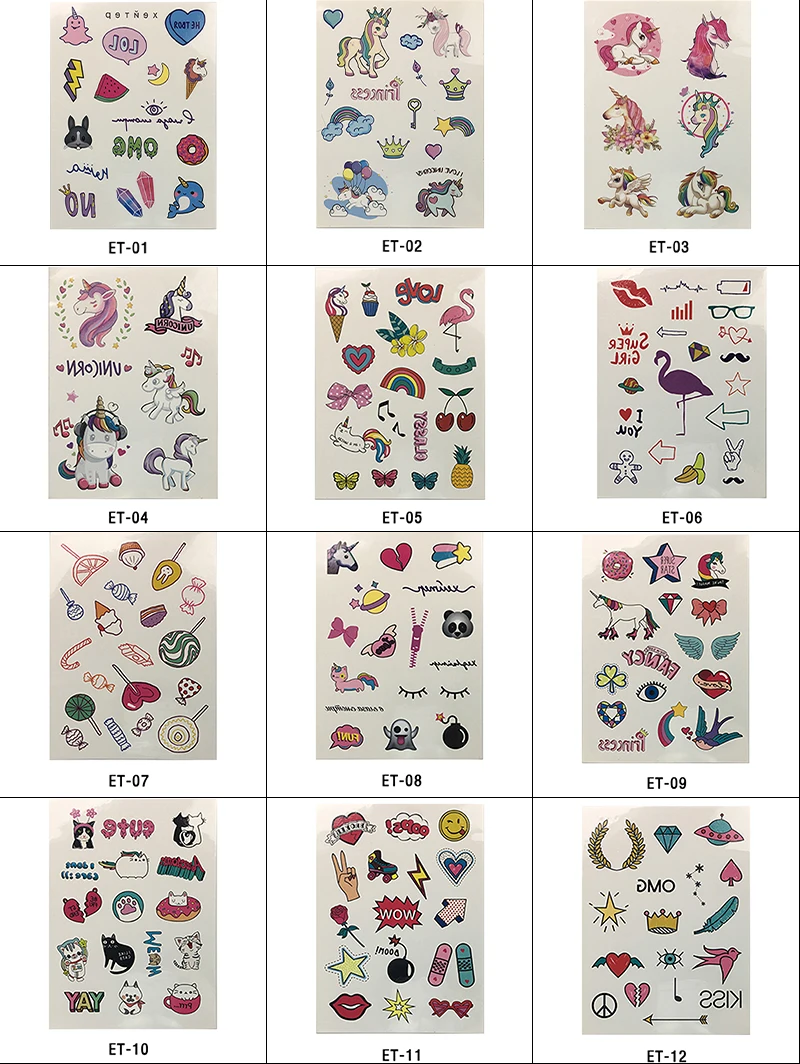 Cute Temporary Cartoon Tattoo Sticker For Kids Temporary Tattoo For ...