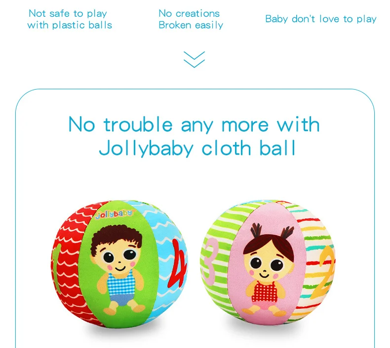 Jollybaby Custom Stuffed Plush Ring Bell Ball Toy for Kids