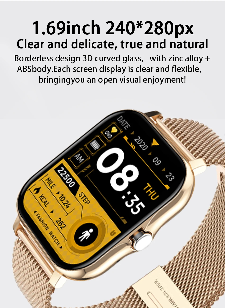 Smart Watch Wristwatch with Magnetic Charging and IP67 Waterproofing