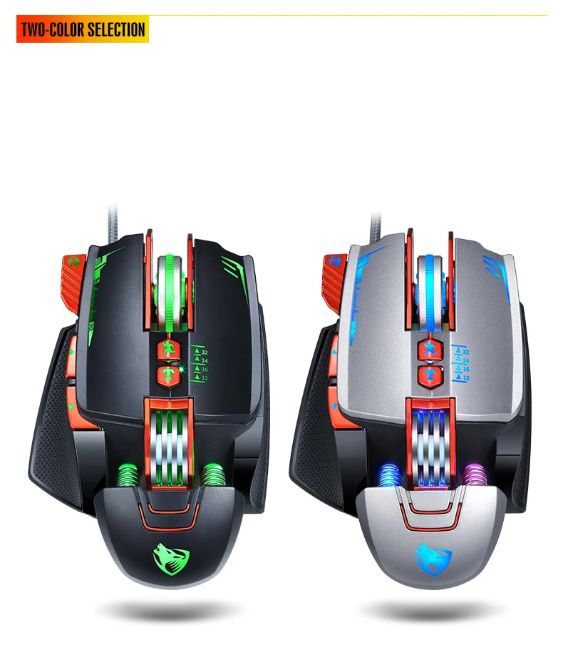 T-WOLF V9 Custom Gaming Mouse - RGB Backlight, Programmable with 8 ...