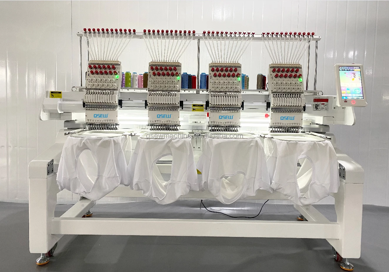 QS-1204FH 4 Head Computerized Embroidery Machine Dahao Computer for T ...
