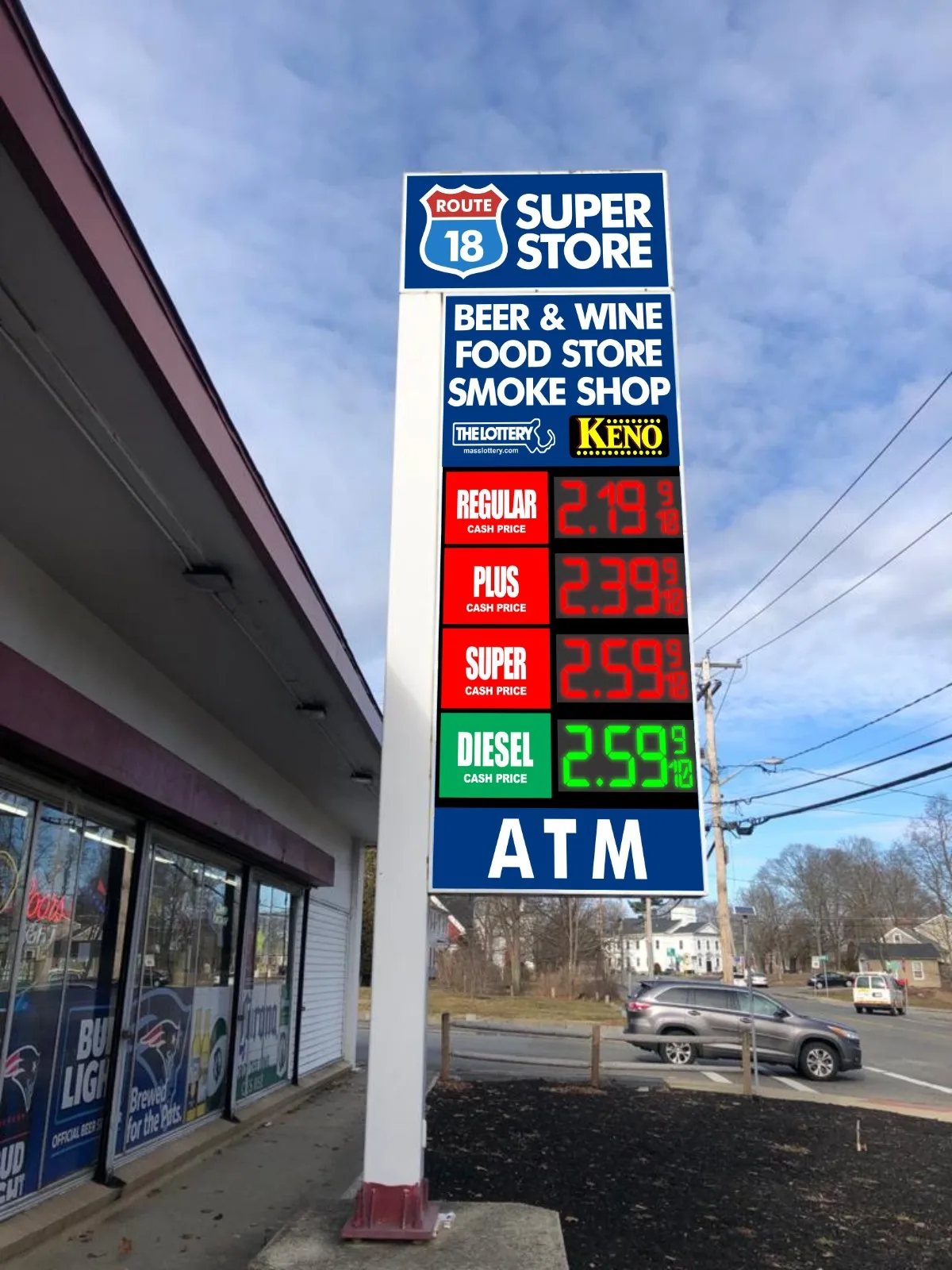 Double Side Fuel Price Sign - LED Display for Gas Stations