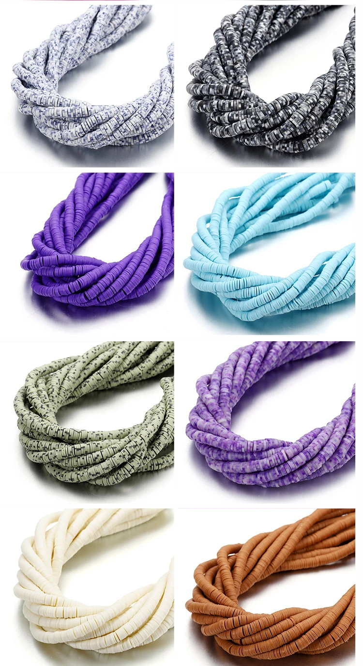 New Arrival 6mm Mixed Loose Clay Spacer Beads Vinyl Heishi Chip Disc ...