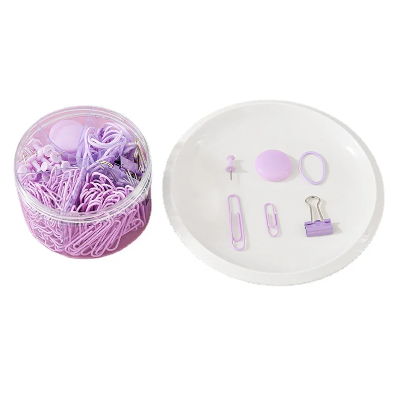 Macaron 6-cell Office Combination Bucket Pushpin Long-tail Metal Clip ...