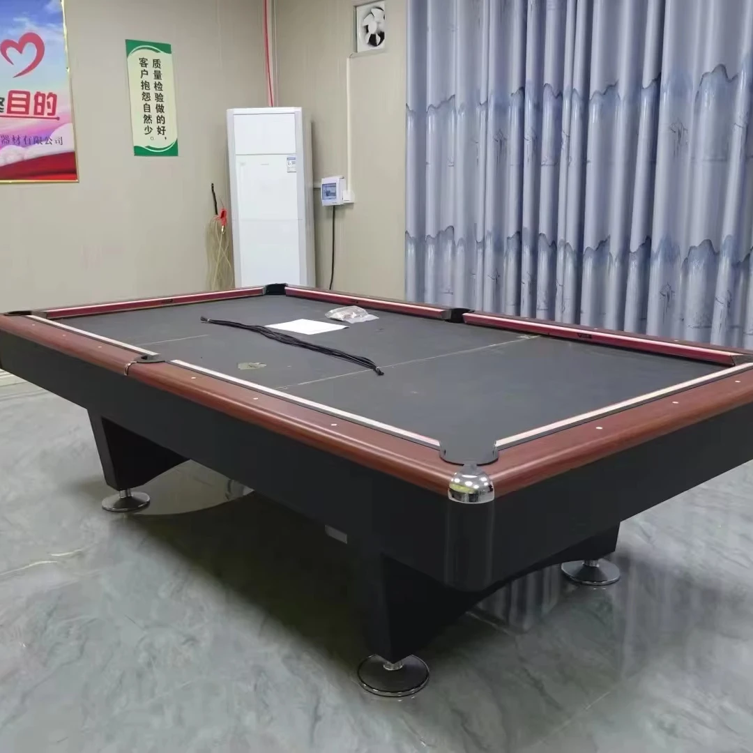 Custom indoor solid wood slate bed fancy 9 ball American pool billiard ...