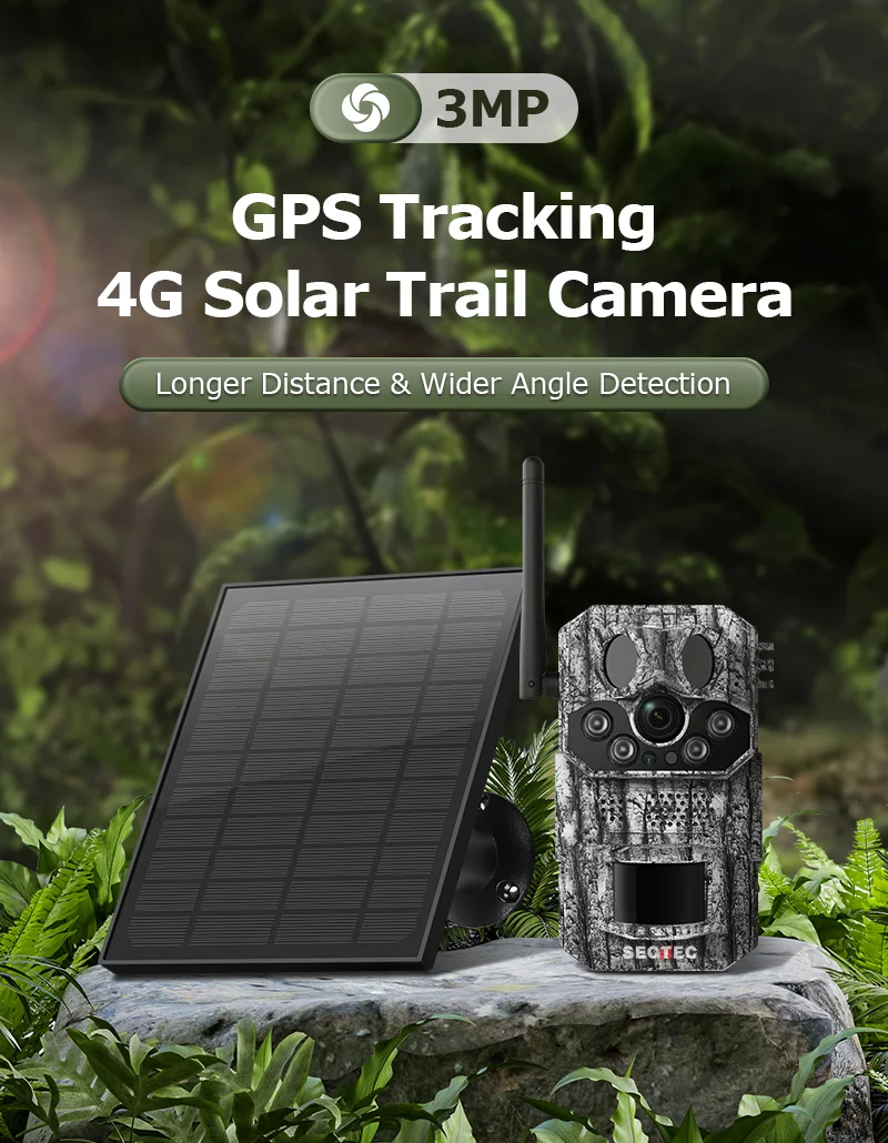 SECTEC 4G Camouflage 940nm PIR Waterproof Outdoor Hunting Solar Powered ...