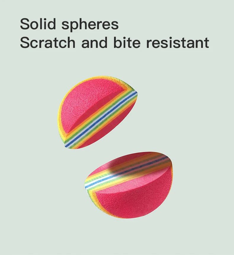 Rainbow Ball Bouncy Ball Toss Interactive Toy Tooth Cleaning Bite ...