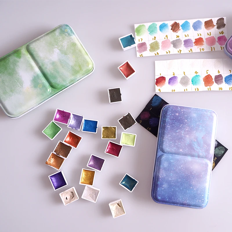11 Color Aquarell Metal Box Watercolour Palette Paint Case Empty ...