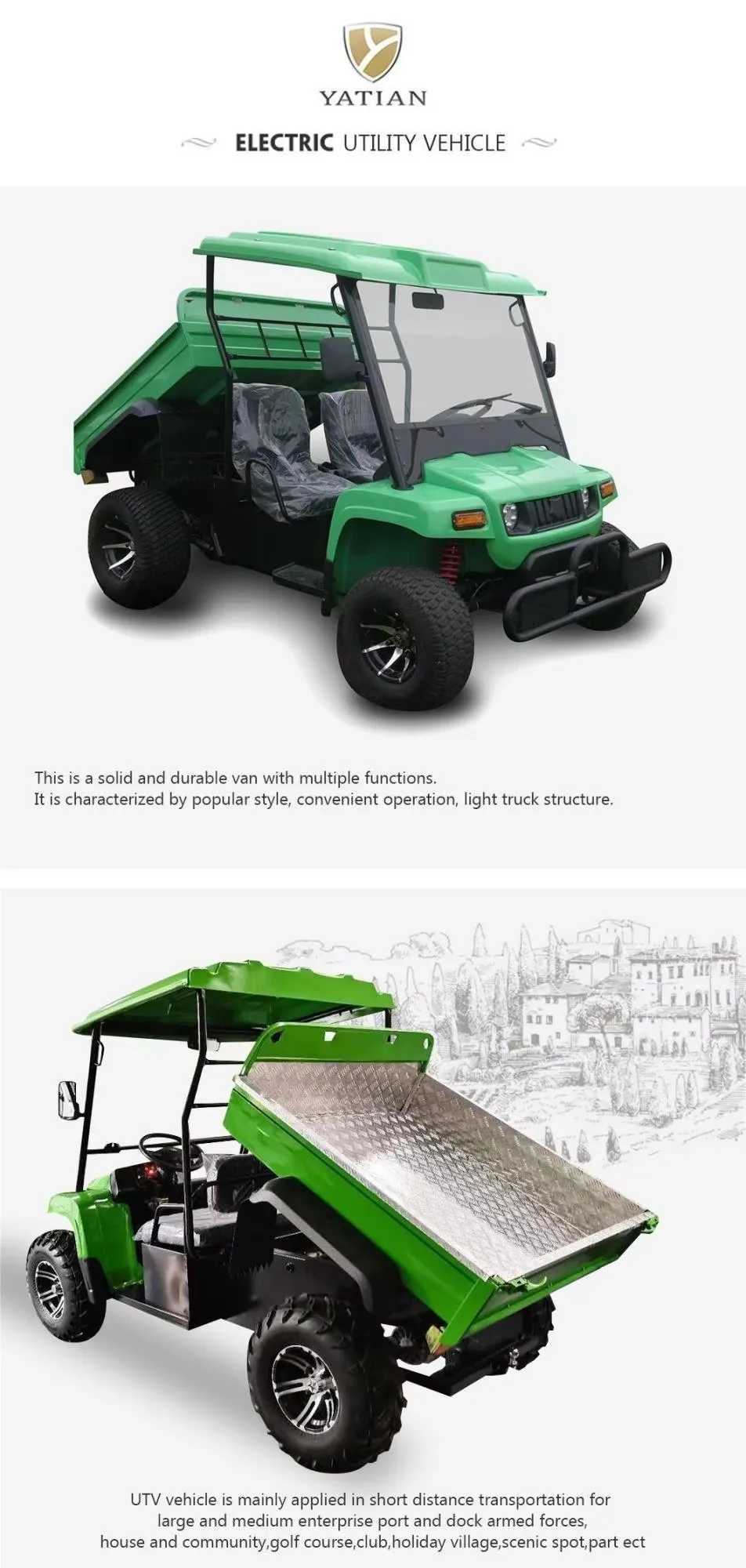 Electric All-Terrain Vehicles Utv 4x4 Farm Electric UTV Long Range New ...