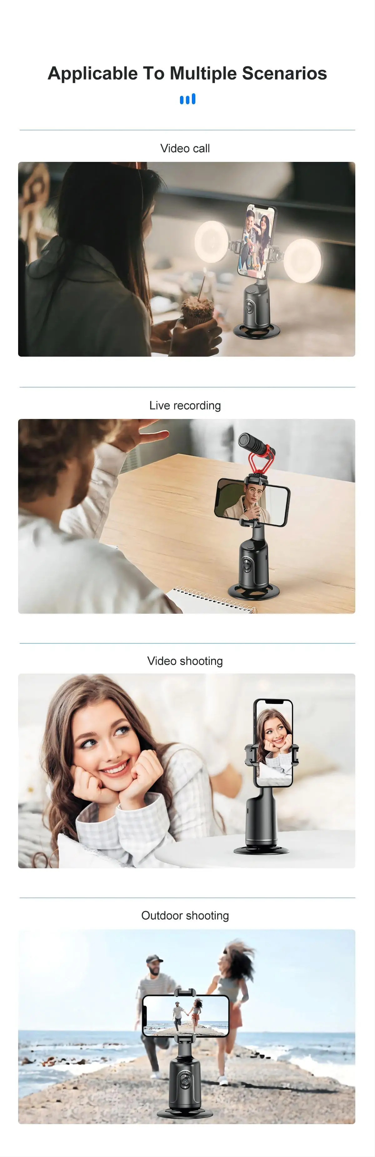 360 Rotation Auto Face Tracking Gimbal Stabilizer Smartphone ...