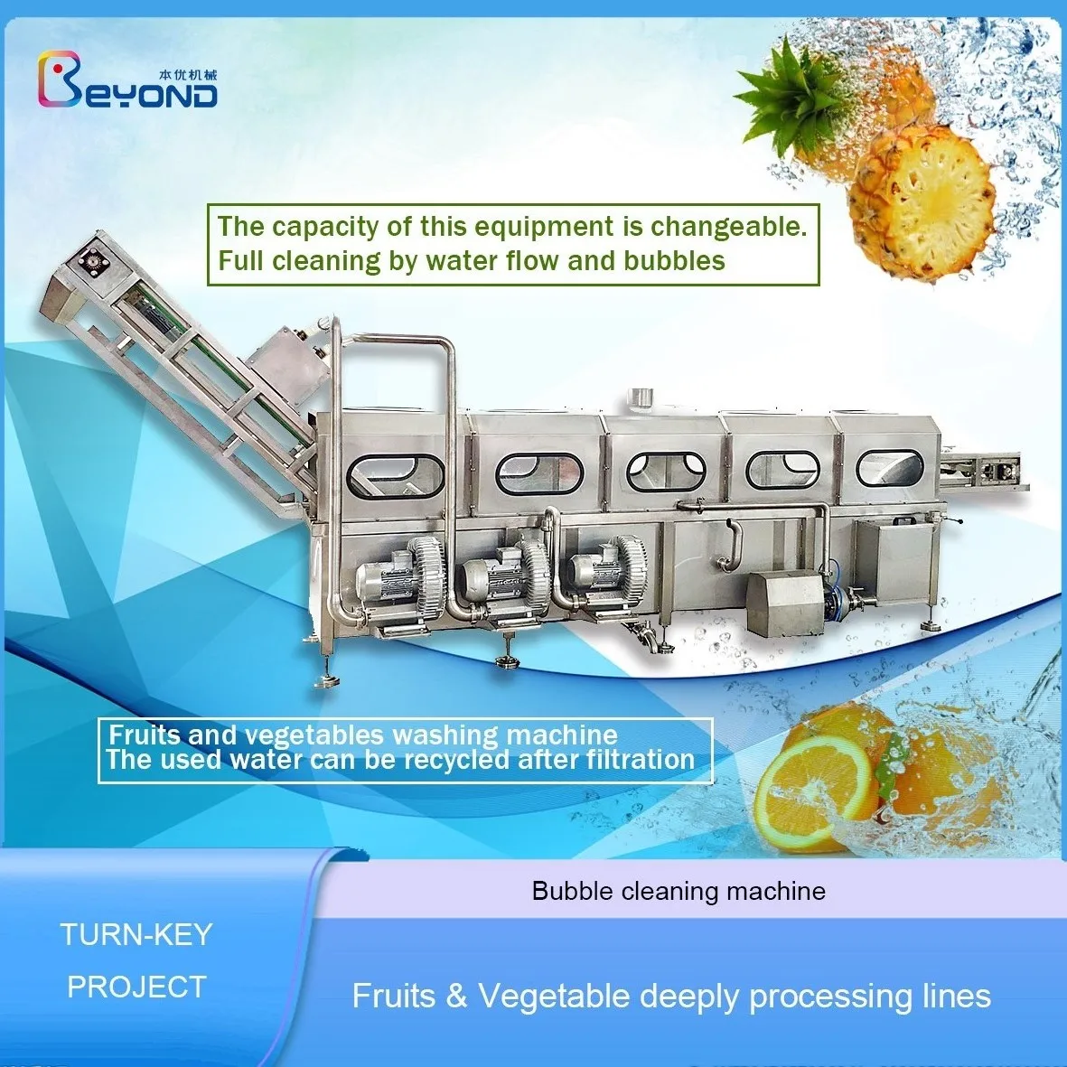 Fruit Washing Machine Bubble Washing Machine Industrial Washing Machine ...