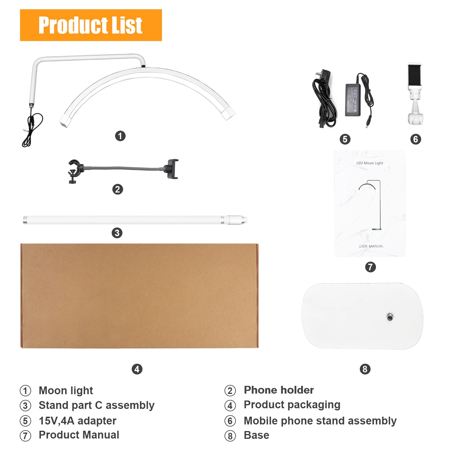 Newest Crystal Led Luna Lash Light 28inch Diamond Half-moon Arc Light ...