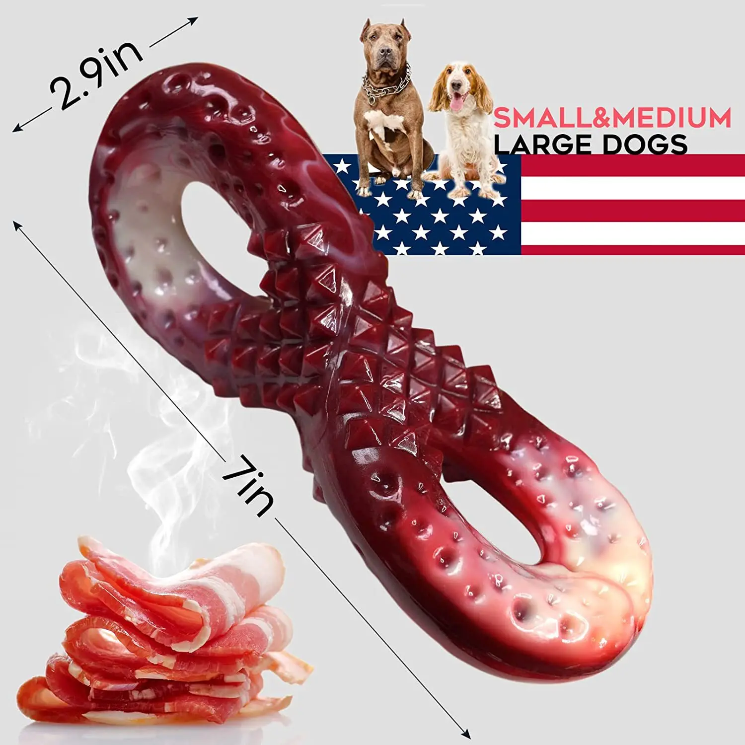 8-shaped Rolling Design Bone Interactive Durable Dog Chew Toys Dog ...