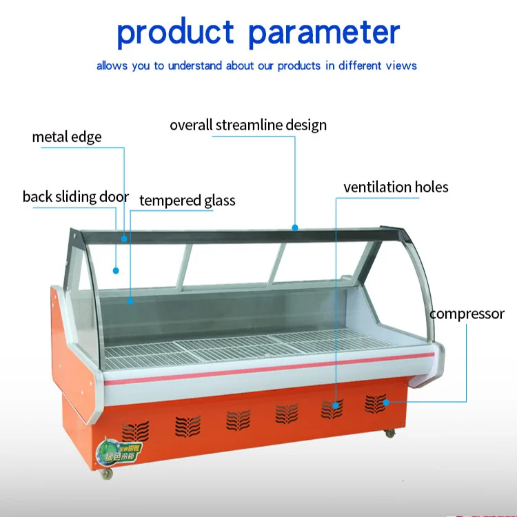 Top Sliding Door Meat Display Chiller - Commercial Deli