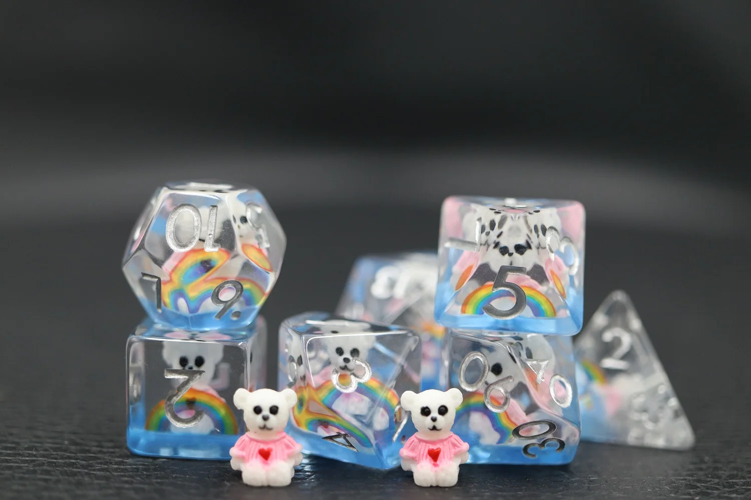 Resin Polyhedron Dungeons and Dragons Dice - Custom Set