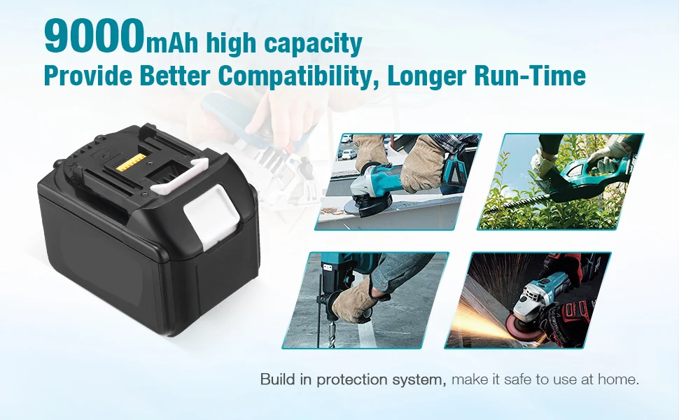 9ah 18volt Replacement Portable Li-ion Power Tool Battery Rechargeable Lithium Ion Batteries For ...