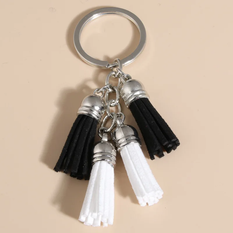 New Fashion Women Casual Leather Tassels Women Keychain Bag Pendant ...