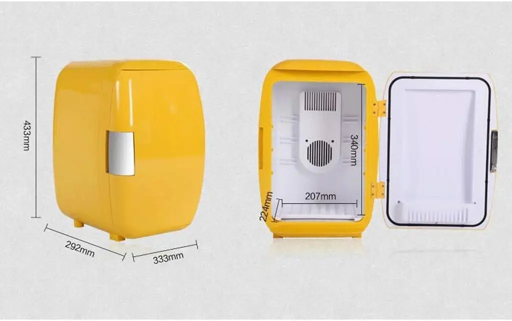 16 Liter Mini Refrigerator Cooler And Warmer Ac/dc Yellow Mini Fridge ...