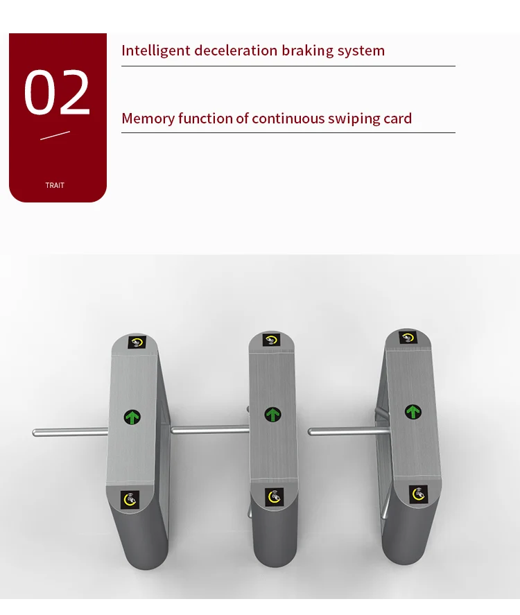 RFID Card & QR Code Reader Access Control Semi-Auto 304 Turnstile Gate ...
