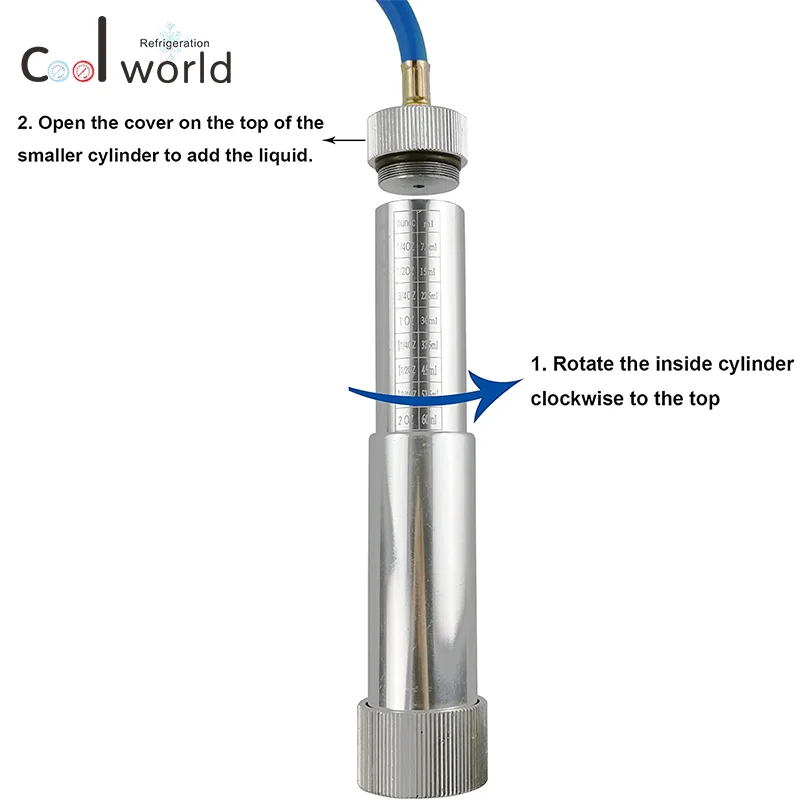 Car AC Oil and Dye Injector - 2 OZ Capacity, Universal Fit