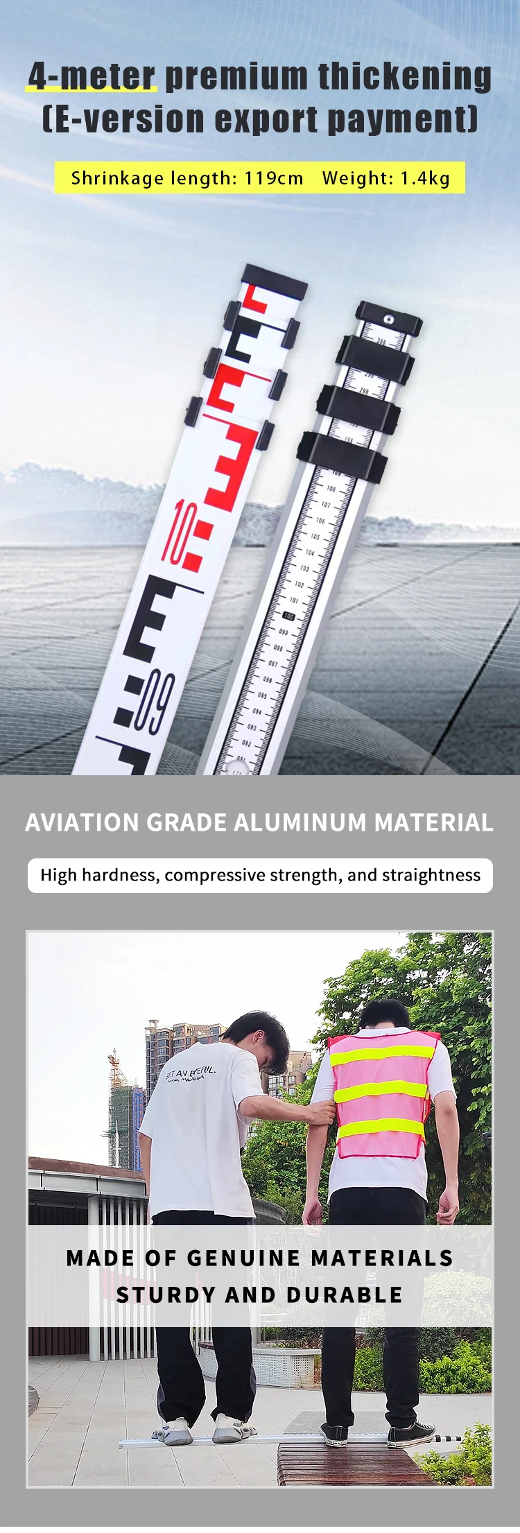 4-meter Tower Ruler, extra Thick E-shaped Version, Export Version ...