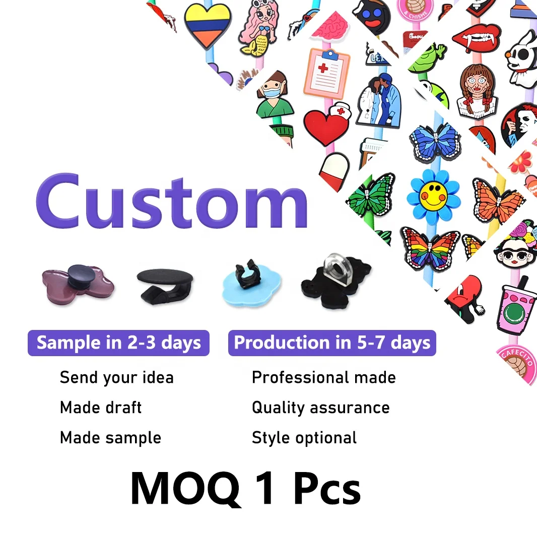 Wholesale Bulk Designer Silicone Straw Topper Mold Straw Cover Topper ...