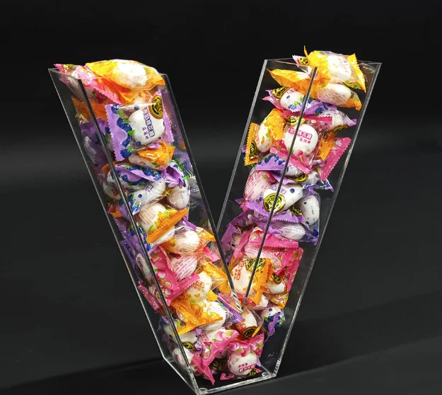 Acrylic Fillable Letters - Clear Wedding Candy Dispensers